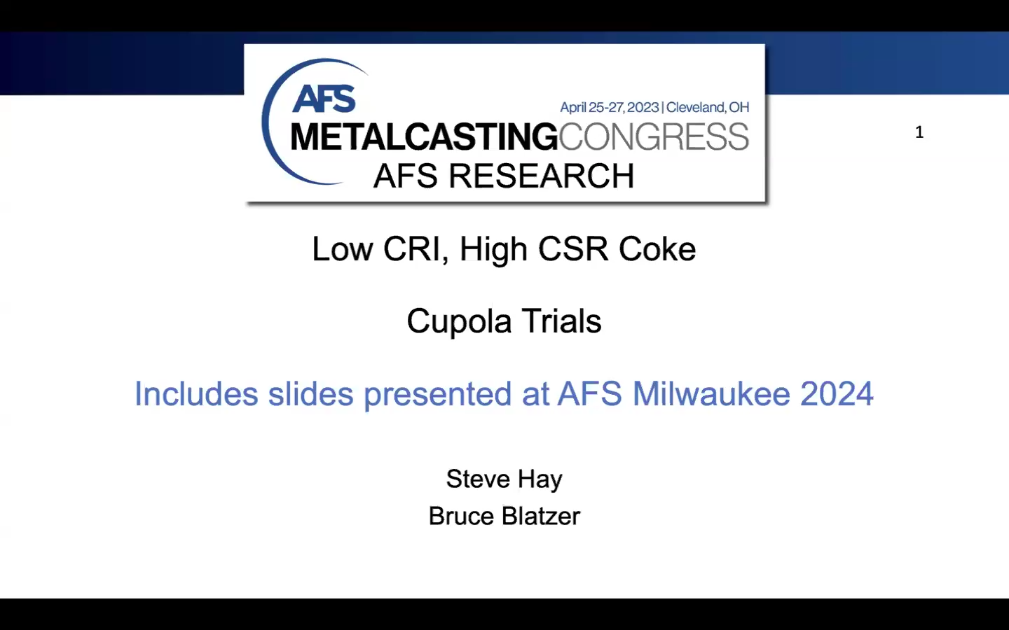 Low CRI, High CSR Coke Trials – OnLive